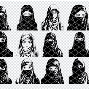 MUSLIM VEILED WOMAN Svg, Muslim Woman Hijab Svg Files for Cricut, Woman ...