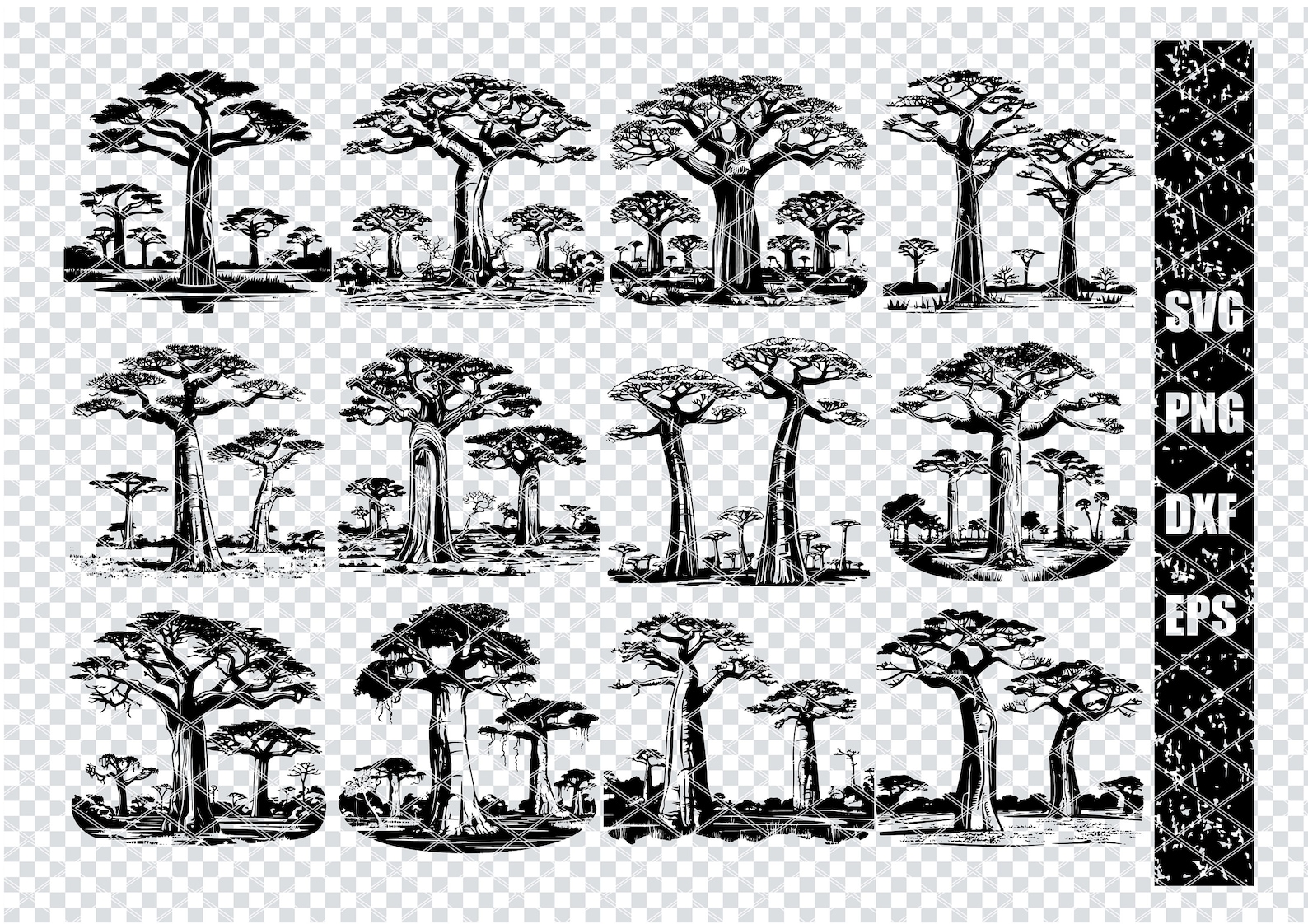 GIANT BAOBAB TREE Svg, Boab African Tree Svg Files for Cricut, Baobab ...