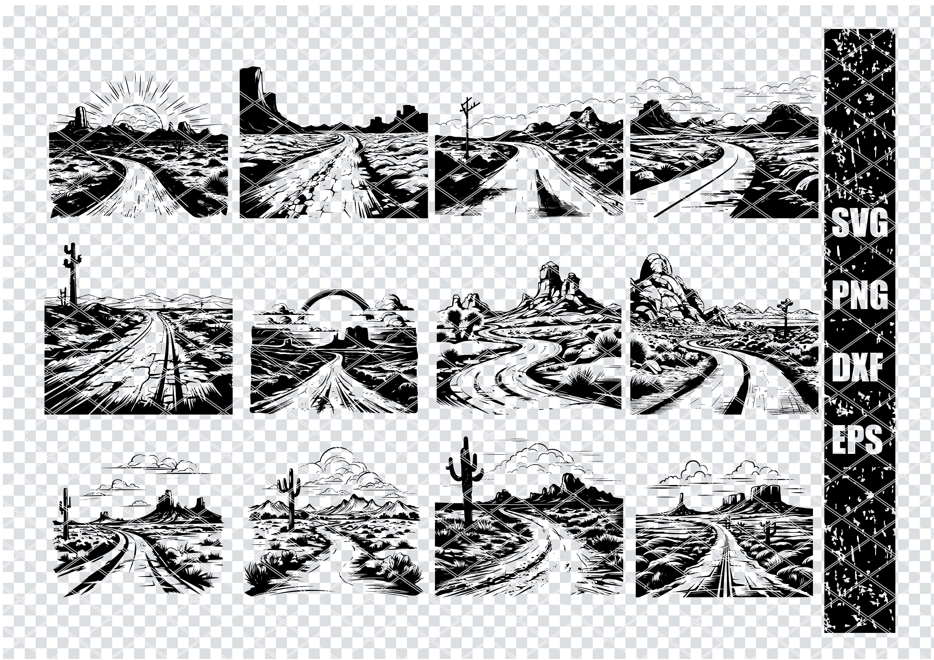 ARID DESERT ROAD Svg, Mojave Desert Road Svg Files for Cricut Sonoran ...