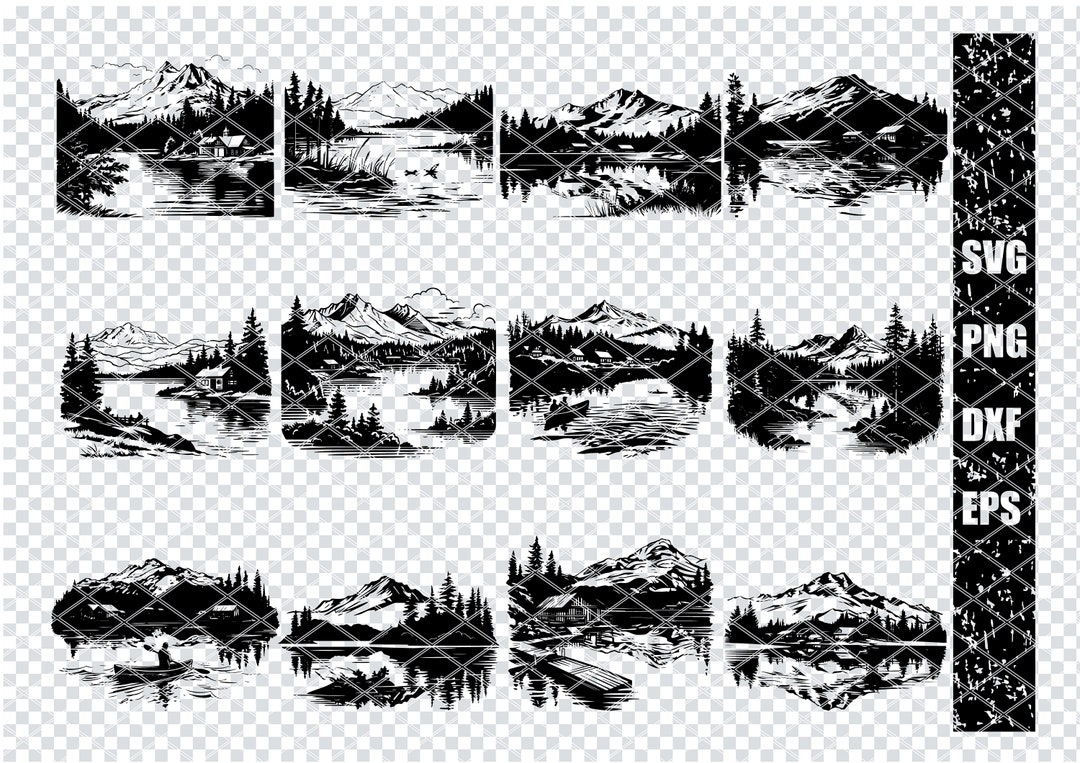 LAKE PLACID ADIRONDACK Svg, Adirondack Mountains Lake Landscape Svg ...