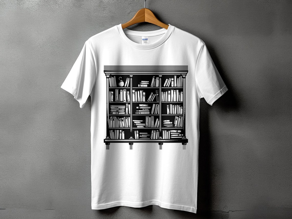 LIBRARY BOOKSHELF SVG, Library Bookcase Svg Files for Cricut, Wooden ...