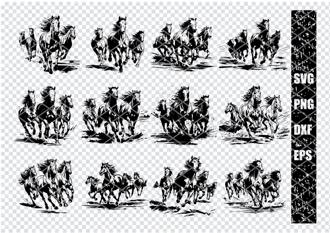RUNNING HORSE CHARGE Svg, Horse Gallop Svg Files for Cricut, Horse ...
