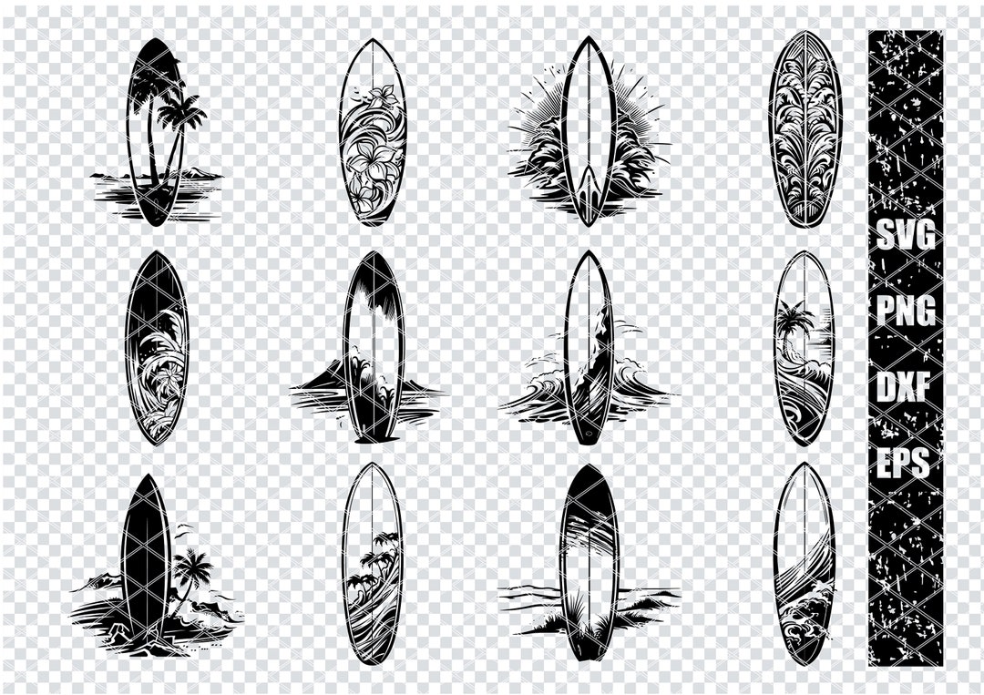 SURFBOARD PLANK SVG, Surfboard Wave Plank Svg Files for Cricut, Ocean ...