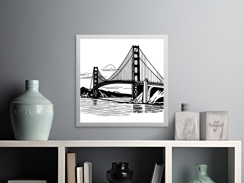 GOLDEN GATE BRIDGE Svg, Golden Gate Strait Svg Files for Cricut, San ...