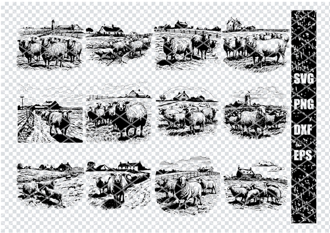 RUSTIC SHEEP BARN Svg, Wooly Sheep Farm Svg Files for Cricut, Sheep ...