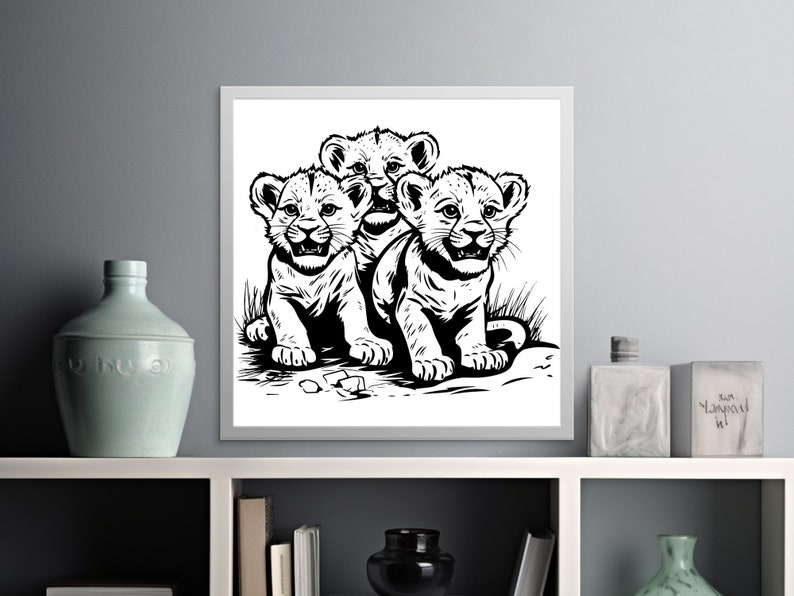 BABY LION CUBS Svg, Cute Baby Lion Cub Svg Files for Cricut, Adorable ...