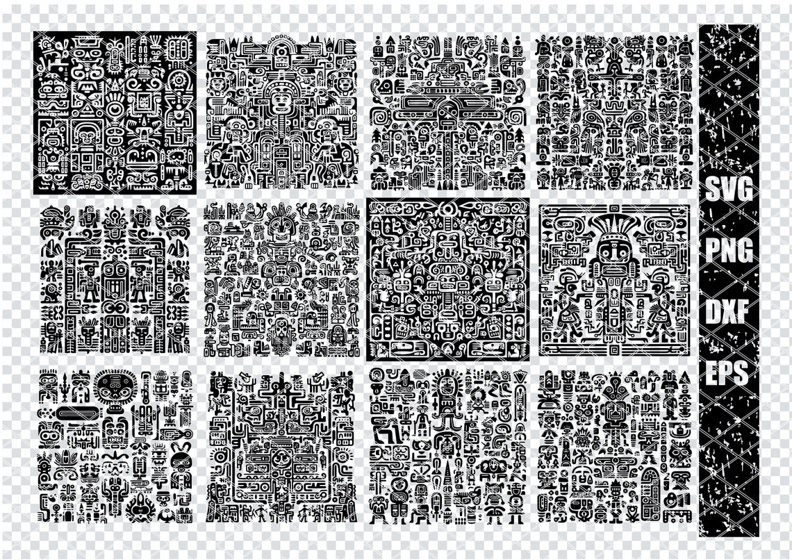 AZTEC HIEROGLYPHS SYMBOLS Svg, Aztec Symbols Svg Files for Cricut ...