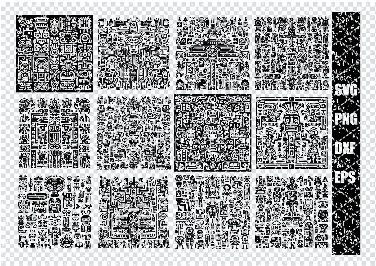 AZTEC HIEROGLYPHS SYMBOLS Svg, Aztec Symbols Svg Files for Cricut ...