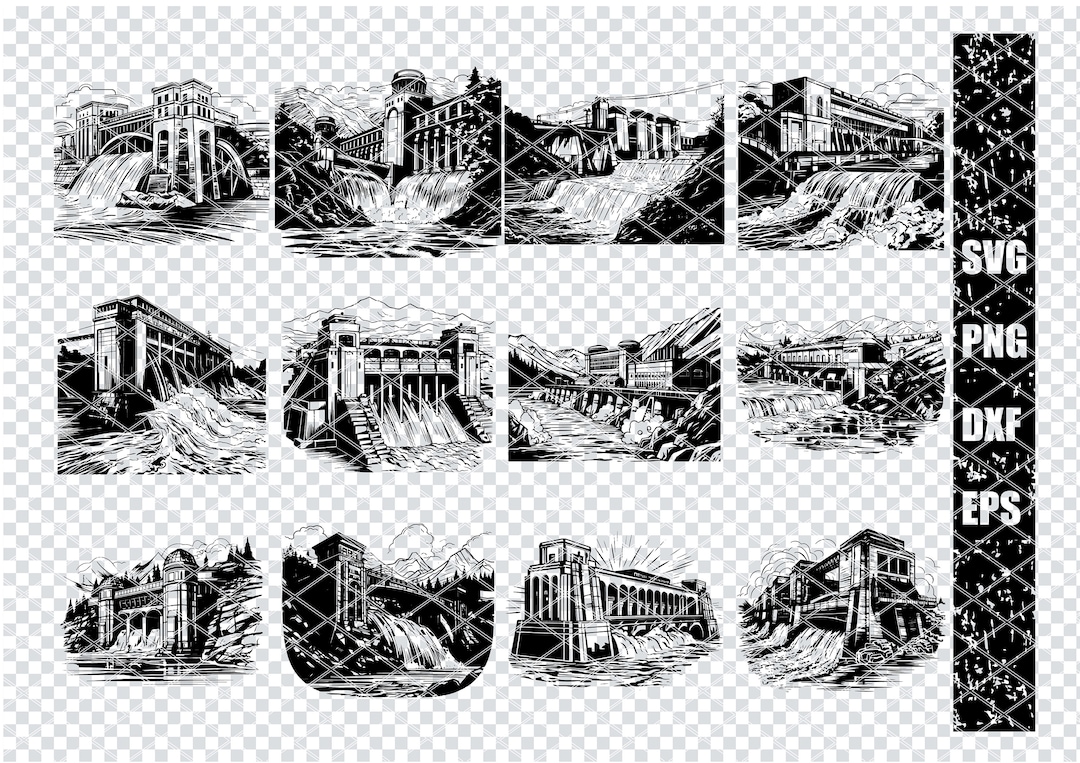 HYDRO POWER PLANT Svg, Hydro Power Dam Svg Files for Cricut, Hydro ...