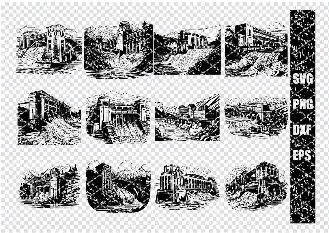 HYDRO POWER PLANT Svg, Hydro Power Dam Svg Files for Cricut, Hydro ...