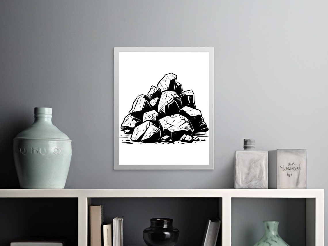 ROCK PILE SVG, Boulder Pile Svg Files for Cricut, Stone Pile Clipart ...