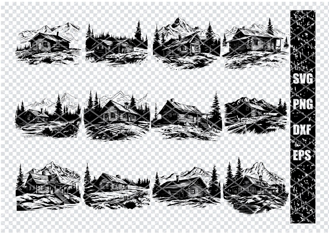 RUSTIC LOG CABIN Svg, Wilderness Wood Cabin Svg Files for Cricut, Wood ...