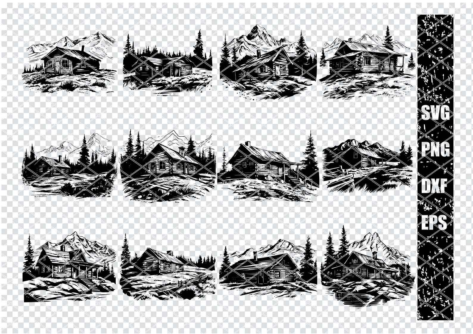 RUSTIC LOG CABIN Svg, Wilderness Wood Cabin Svg Files for Cricut, Wood ...