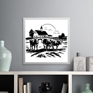 CATTLE BARN SVG, Bovine Ranch Svg Files for Cricut, Heifer Cow Clipart ...