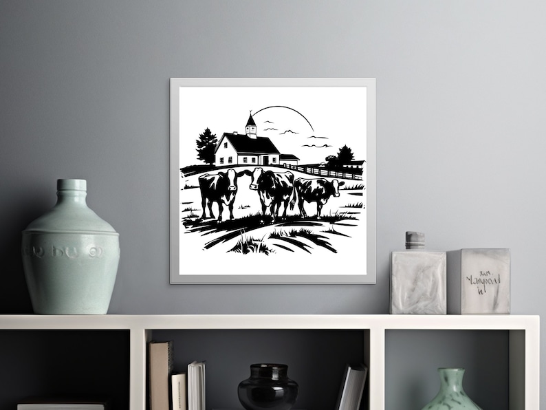 CATTLE BARN SVG, Bovine Ranch Svg Files for Cricut, Heifer Cow Clipart ...