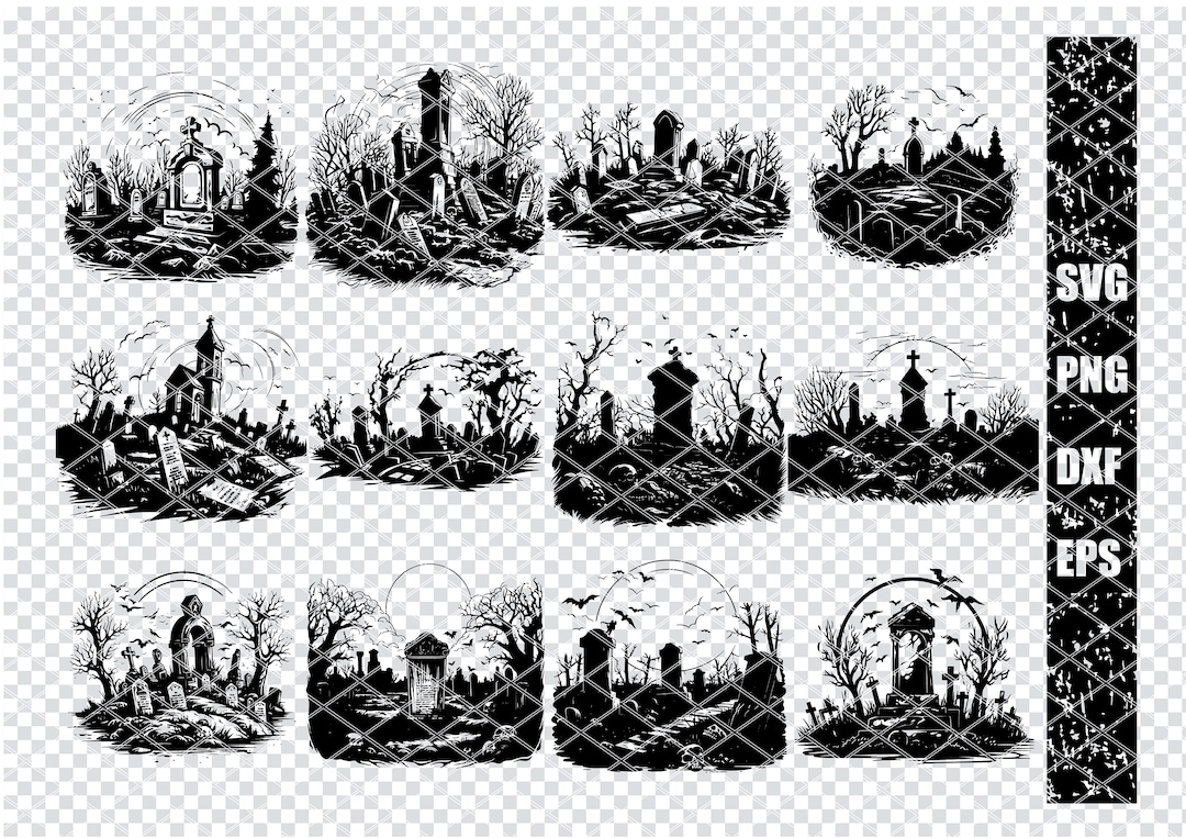 GRAVEYARD TOMBSTONES SVG, Cemetery Headstones Svg Files for Cricut ...