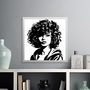 CURLY HAIRED WOMAN Svg, Curly Wavy Locks Svg Files for Cricut, Curly ...