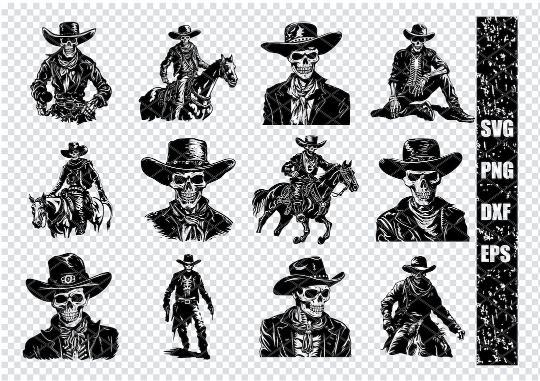 SKELETON COWBOY SVG, Undead Cowboy Svg Files for Cricut, Undead Cowboy ...