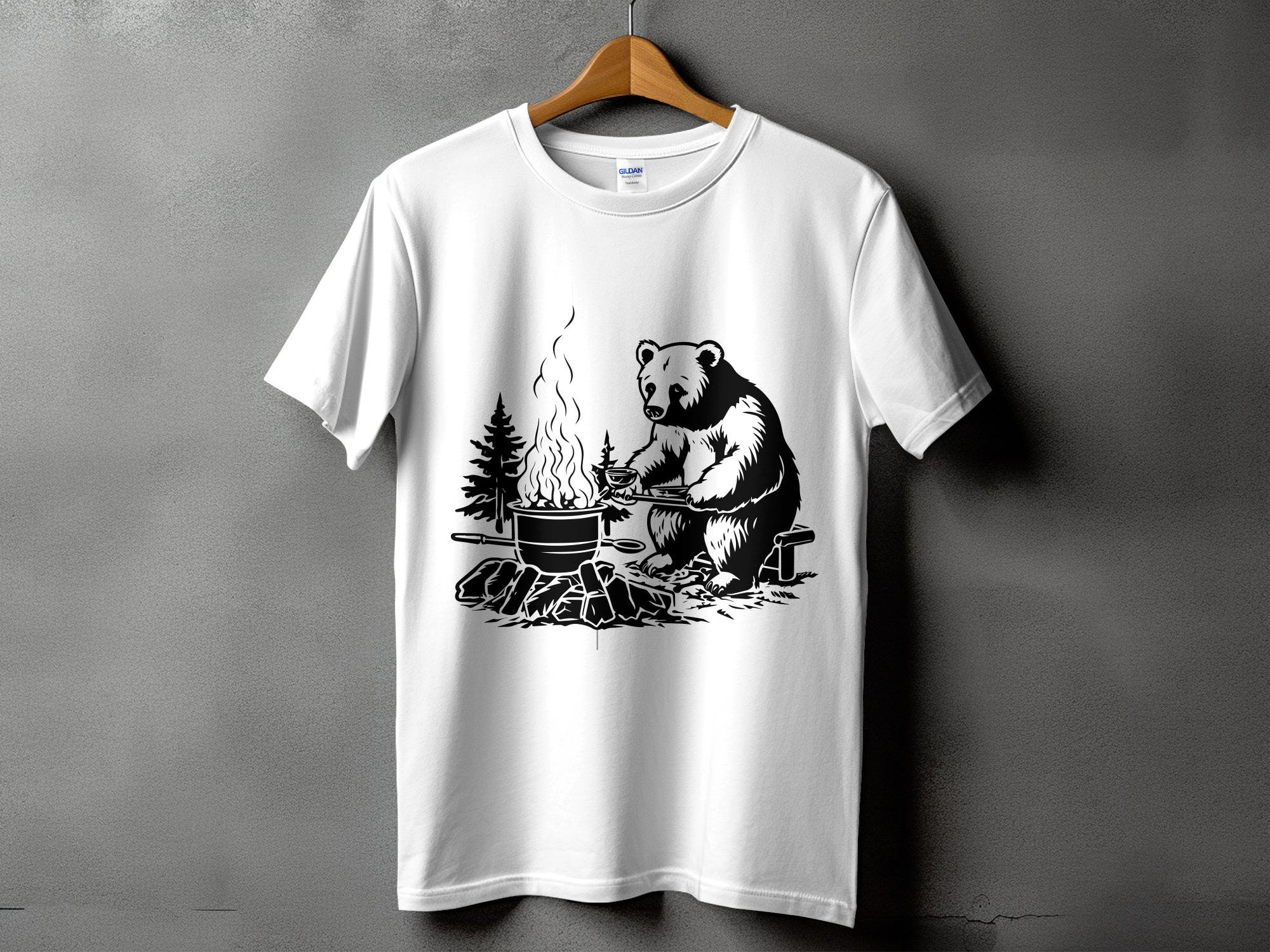 BEAR COOK CHEF Svg, Campfire Bear Chef Svg Files for Cricut, Grizzly ...