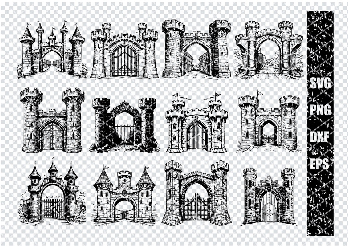 ANCIENT MEDIEVAL GATE Svg, Middle Age Gate Svg Files for Cricut, Gothic ...