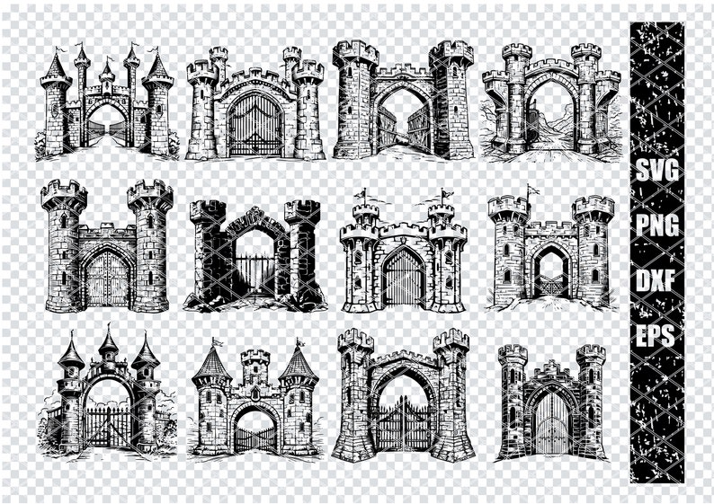 ANCIENT MEDIEVAL GATE Svg, Middle Age Gate Svg Files for Cricut, Gothic ...