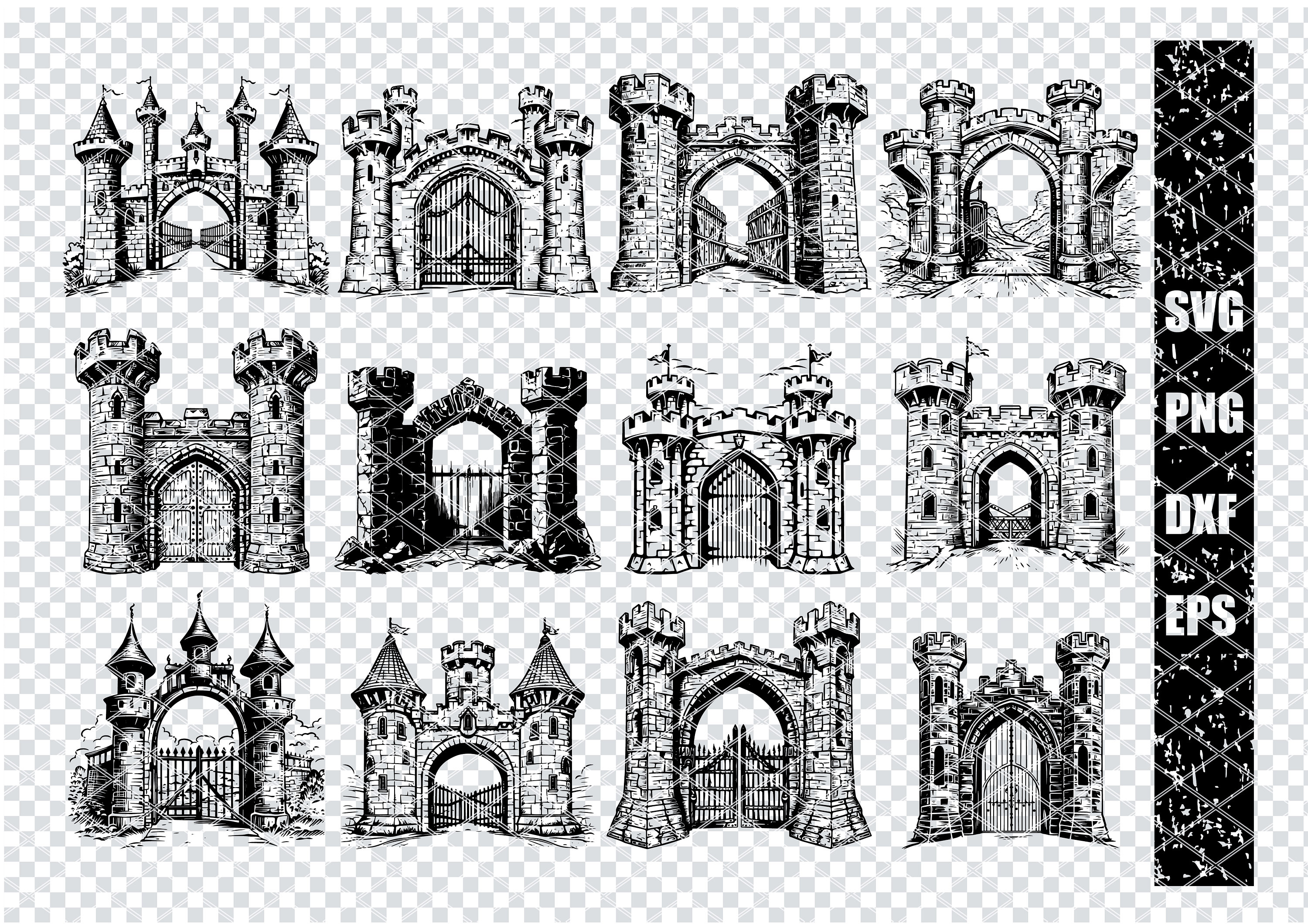 ANCIENT MEDIEVAL GATE Svg, Middle Age Gate Svg Files for Cricut, Gothic ...