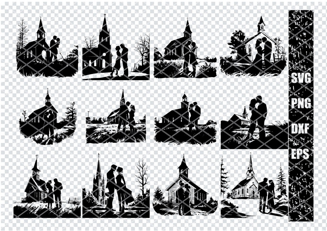 COUPLE CHURCH WEDDING Svg, Church Couple Svg Files for Cricut ...