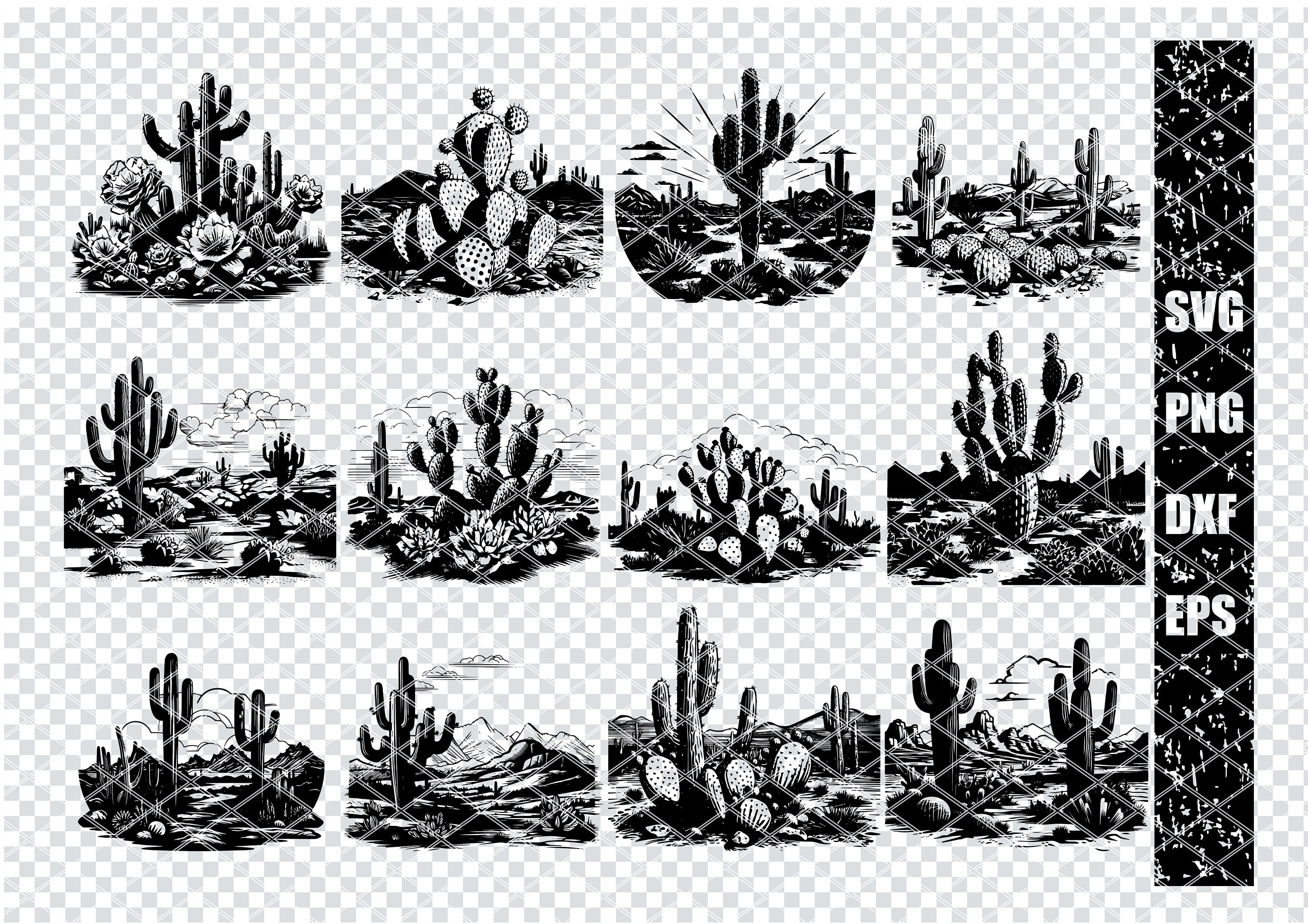 SAGUARO PRICKLY Pear CACTUS Svg, Barrel Cactus Svg Files for Cricut ...