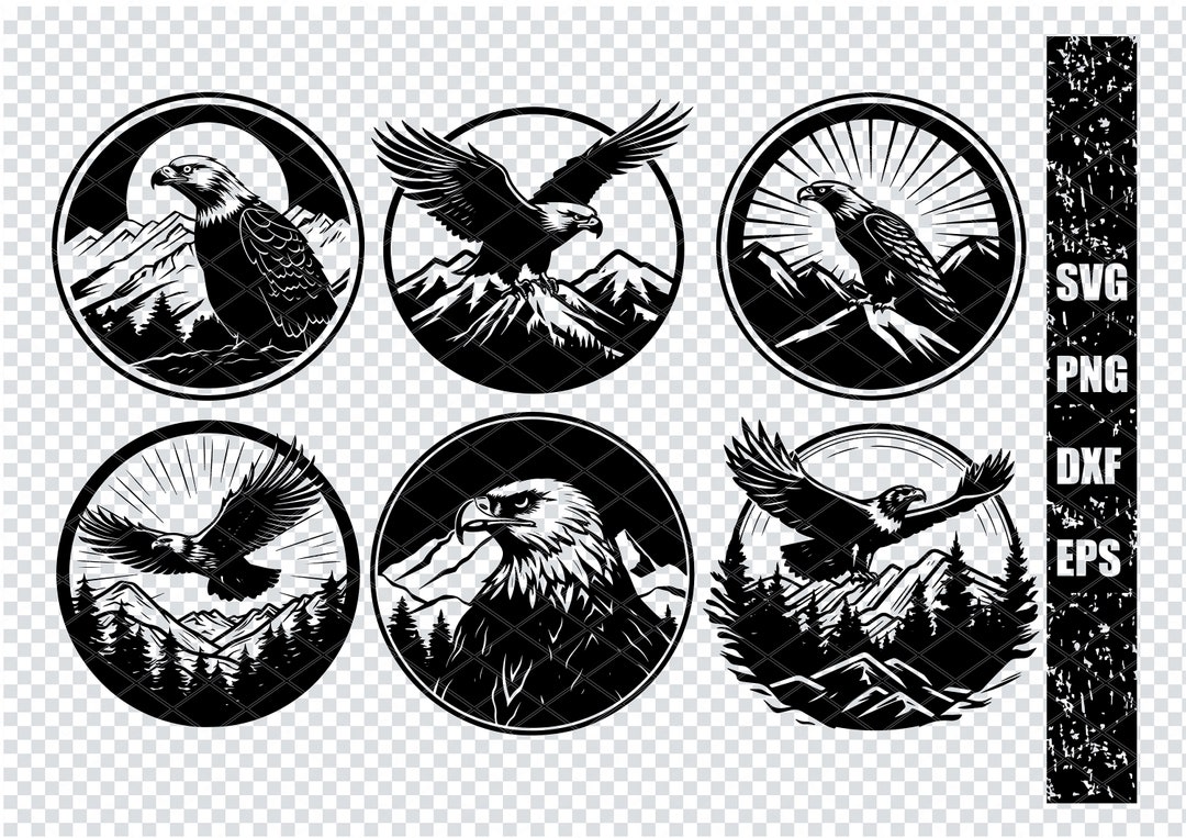 EAGLE SVG, EAGLE Clipart, Evergreen Pines Svg Files for Cricut, Camping ...