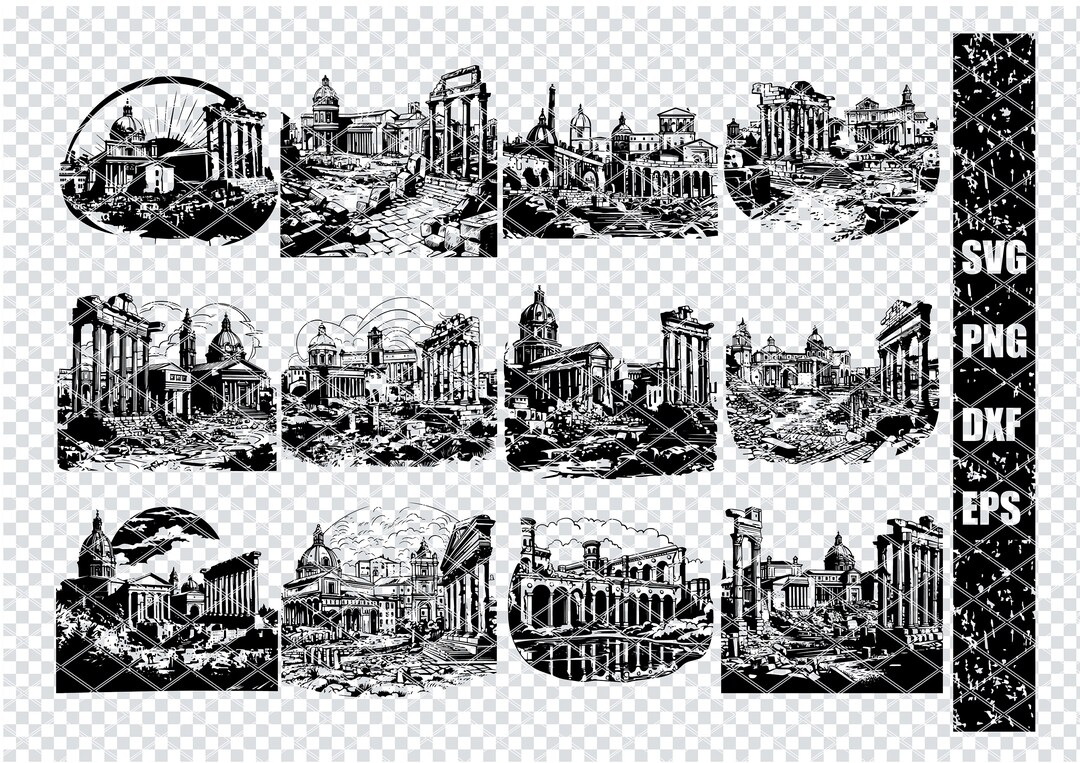 ANCIENT ROMAN RUINS Svg, Roman Forum Ruins Svg Files for Cricut, Roman ...