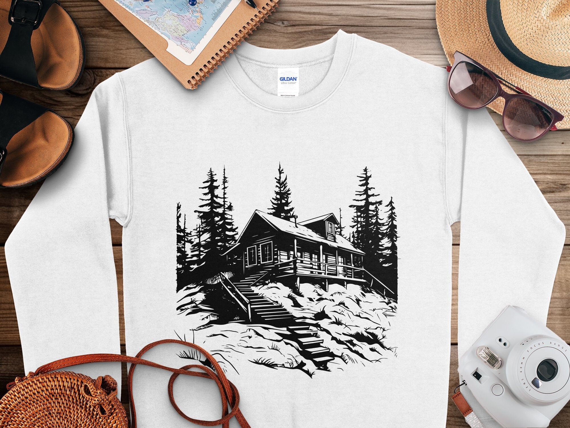 RUSTIC LOG CABIN Svg, Winter Log Cabin Svg Files for Cricut, Snowy ...