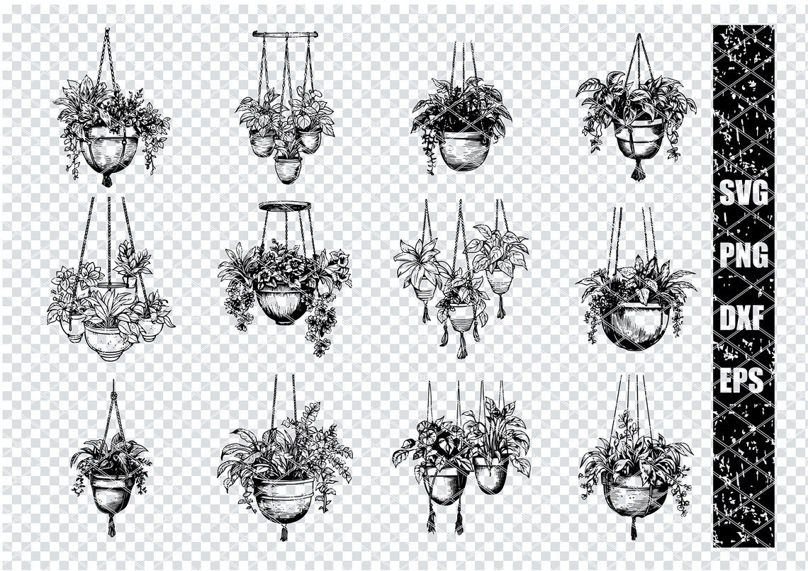 HANGING PLANT SVG, Hanging Planter Svg Files for Cricut, Hanging Plant ...
