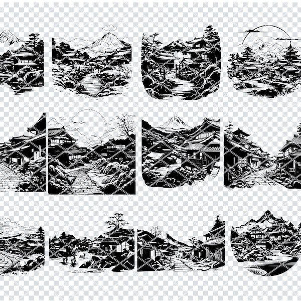 Japanese Village Svg - Etsy