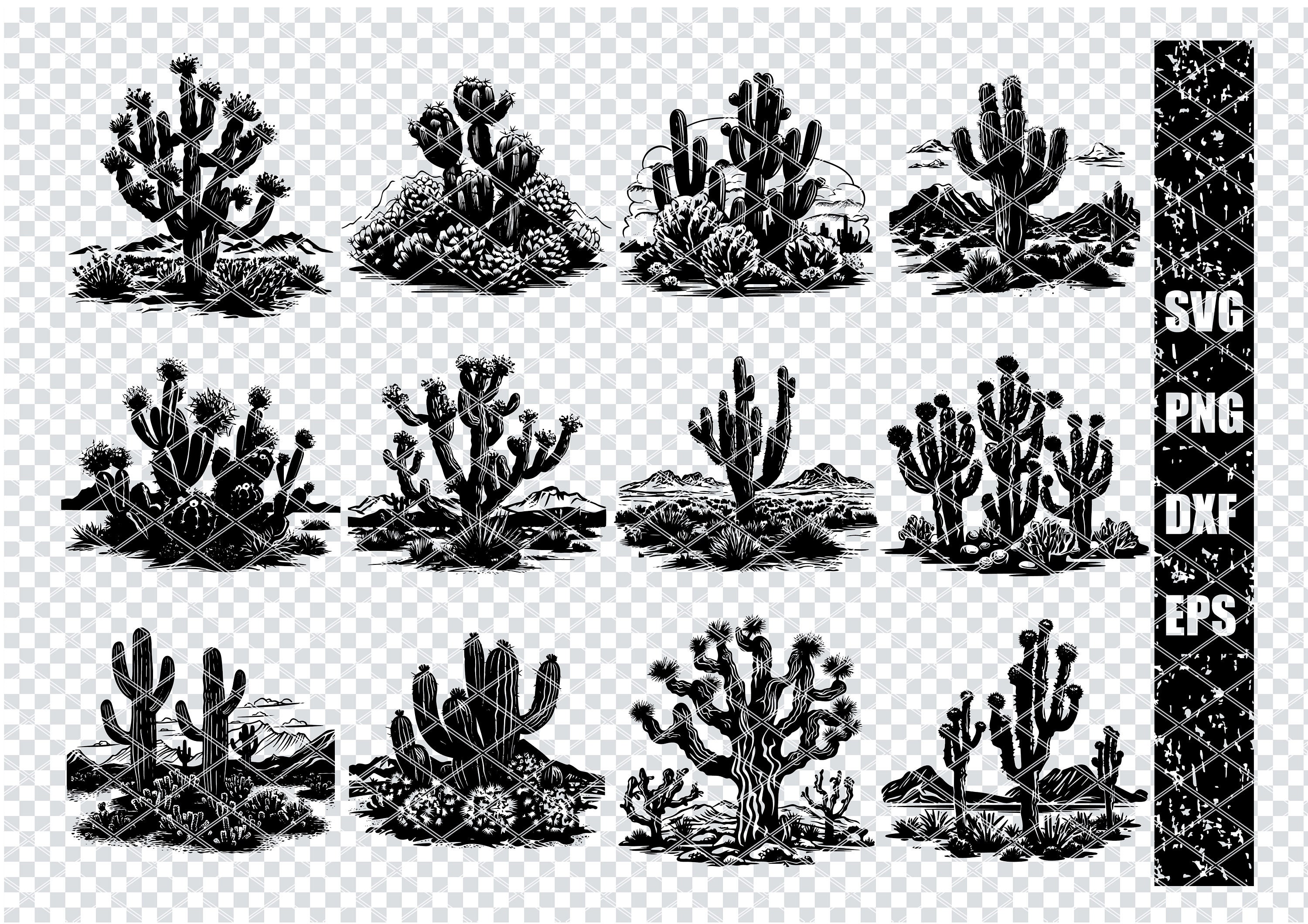 DESERT SUCCULENT CACTI Svg, Arid Cactus Flora Svg Files for Cricut ...
