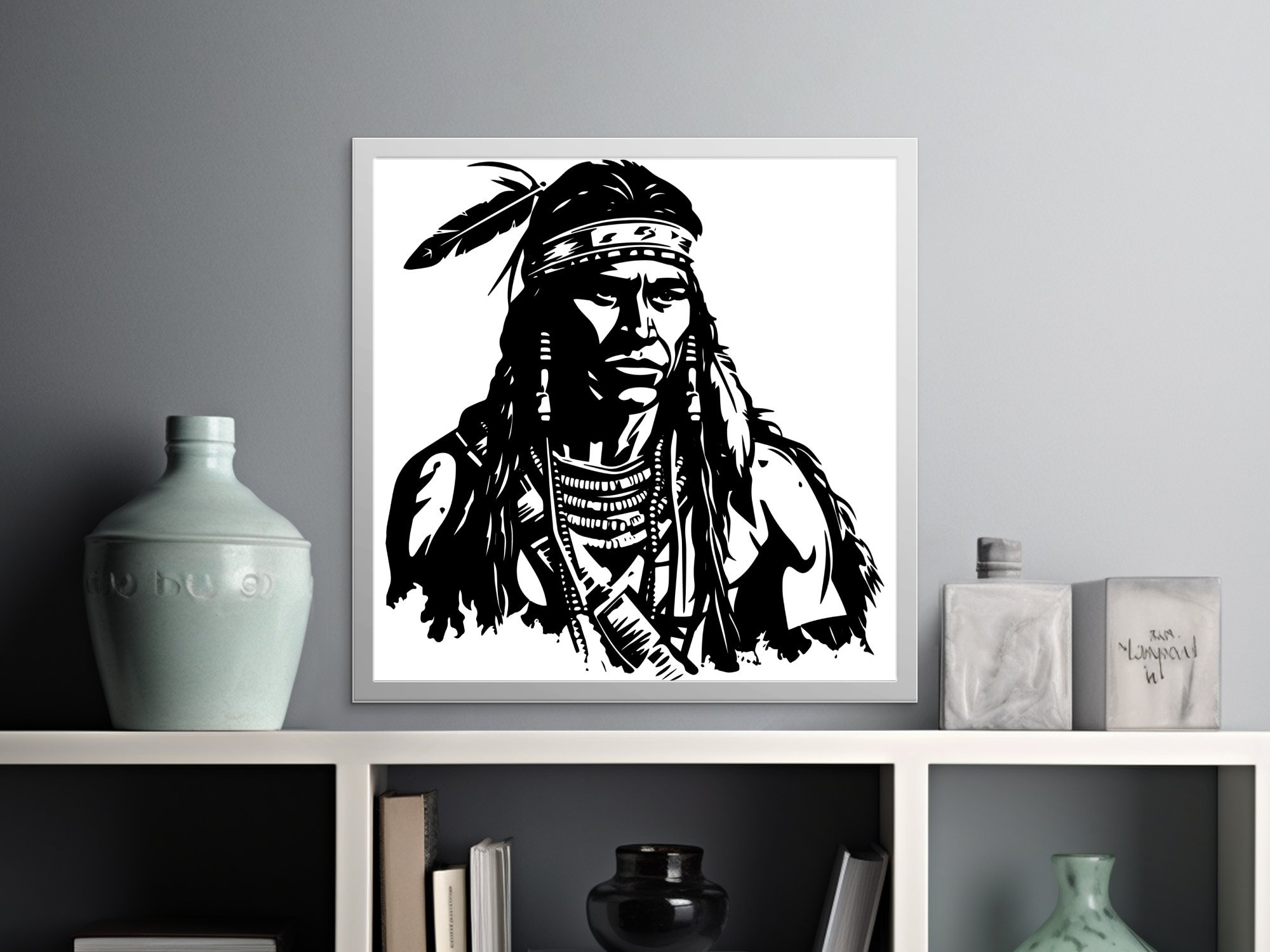 NATIVE AMERICAN WARRIOR Svg, Indigenous Tribal Fighter Svg Files for ...