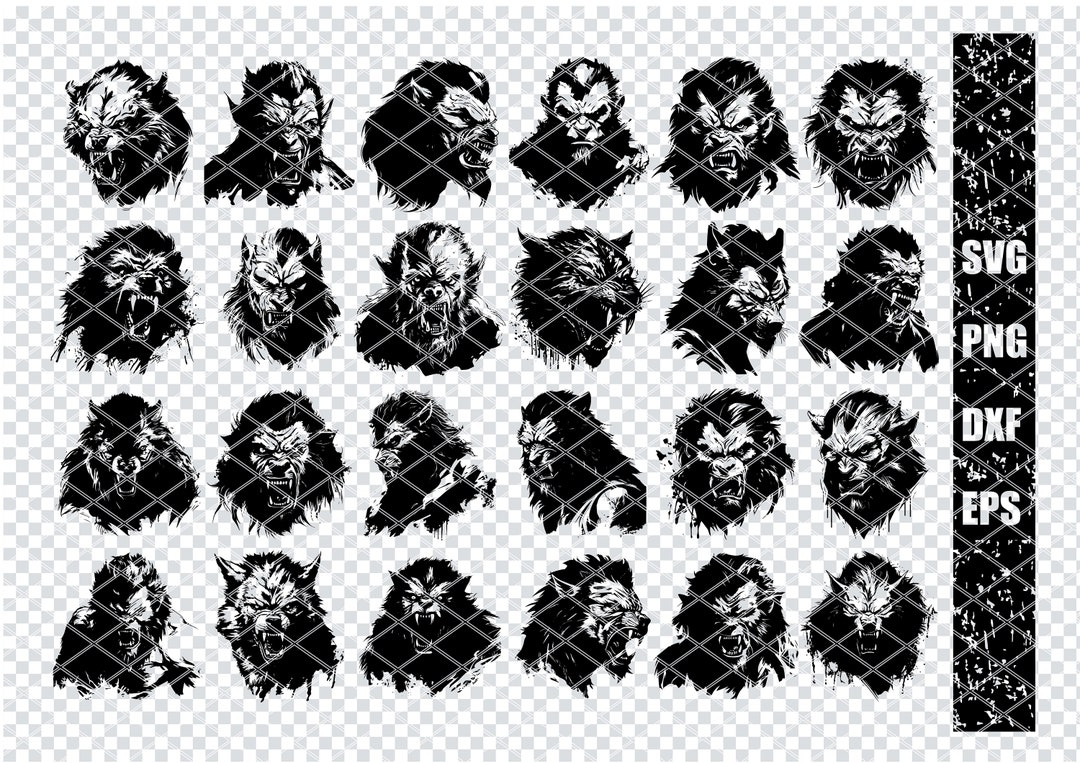WEREWOLF HEAD SVG, Werewolf Beast Svg Files for Cricut, Wolfman Clipart ...