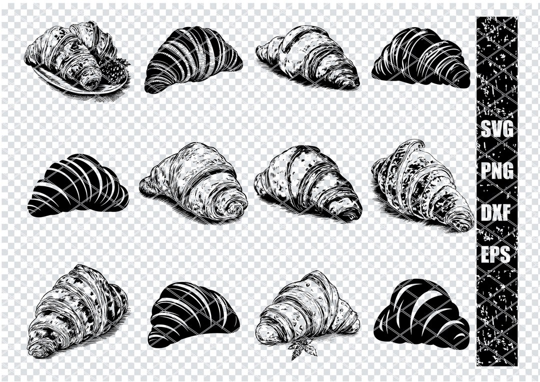CROISSANT SVG, CROISSANT Svg Files for Cricut, Croissant Clipart, Laser ...