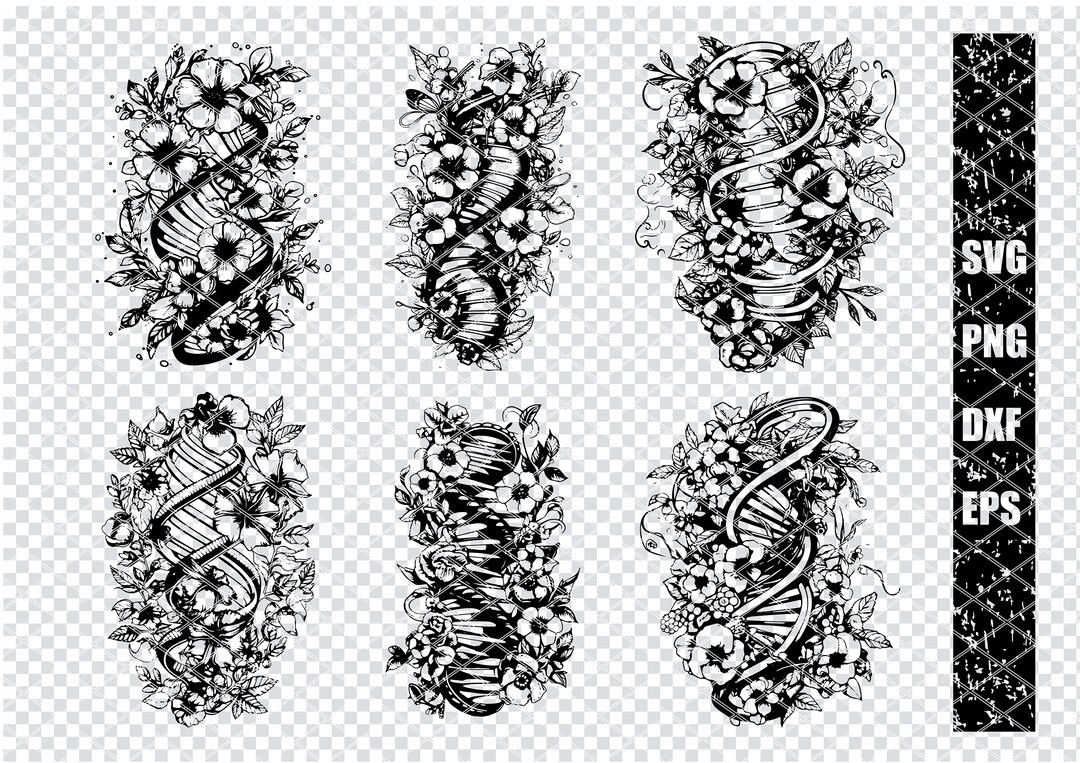 FLORAL DNA SVG, Floral Dna Svg Files for Cricut, Floral Dna Clipart ...