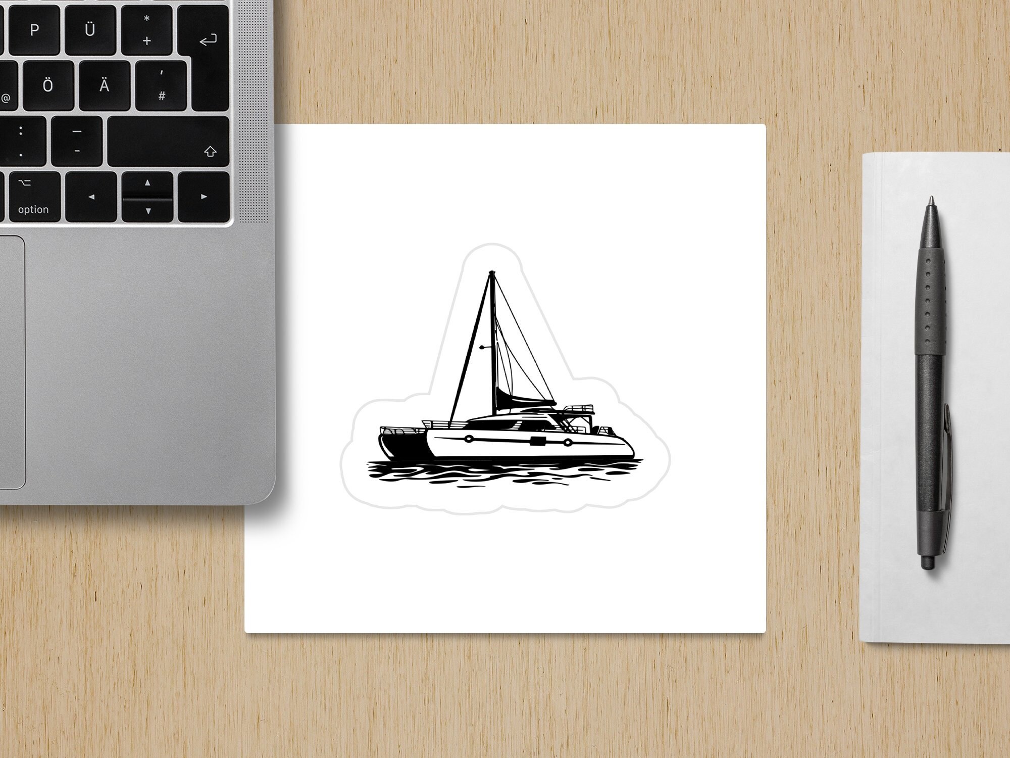 CATAMARAN TWIN HULL Boat Svg, Double Sailboat Svg Files for Cricut ...