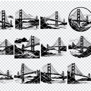 GOLDEN GATE BRIDGE Svg, Golden Gate Strait Svg Files for Cricut, San ...