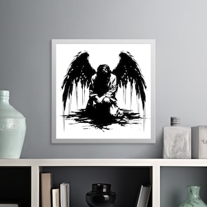 GRIEVING ANGEL SVG, Weeping Angel Svg Files for Cricut, Sad Angel ...