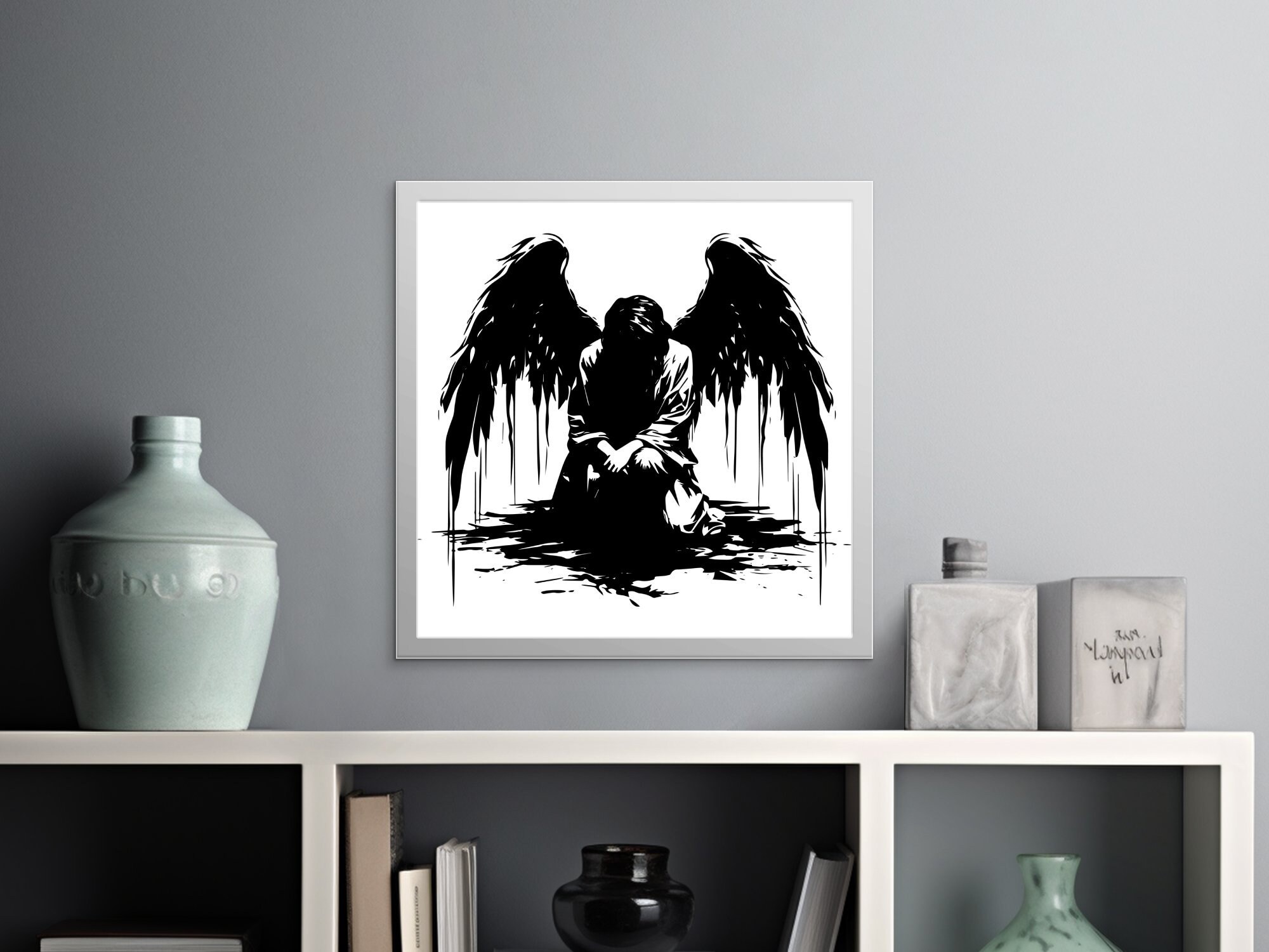 GRIEVING ANGEL SVG, Weeping Angel Svg Files for Cricut, Sad Angel ...