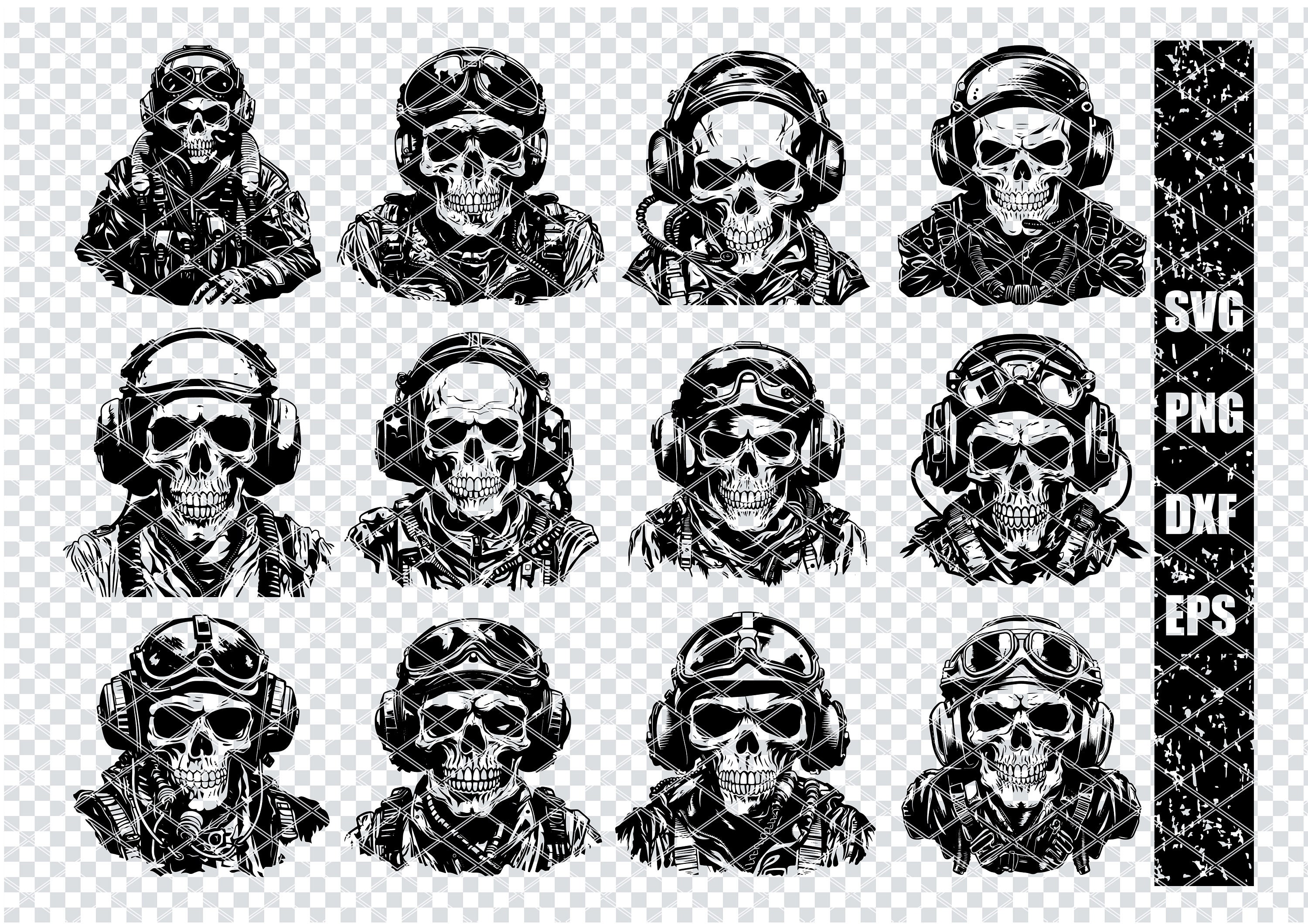 SKELETON ARMY PILOT Svg, Skeleton Soldier Pilot Svg Files for Cricut ...