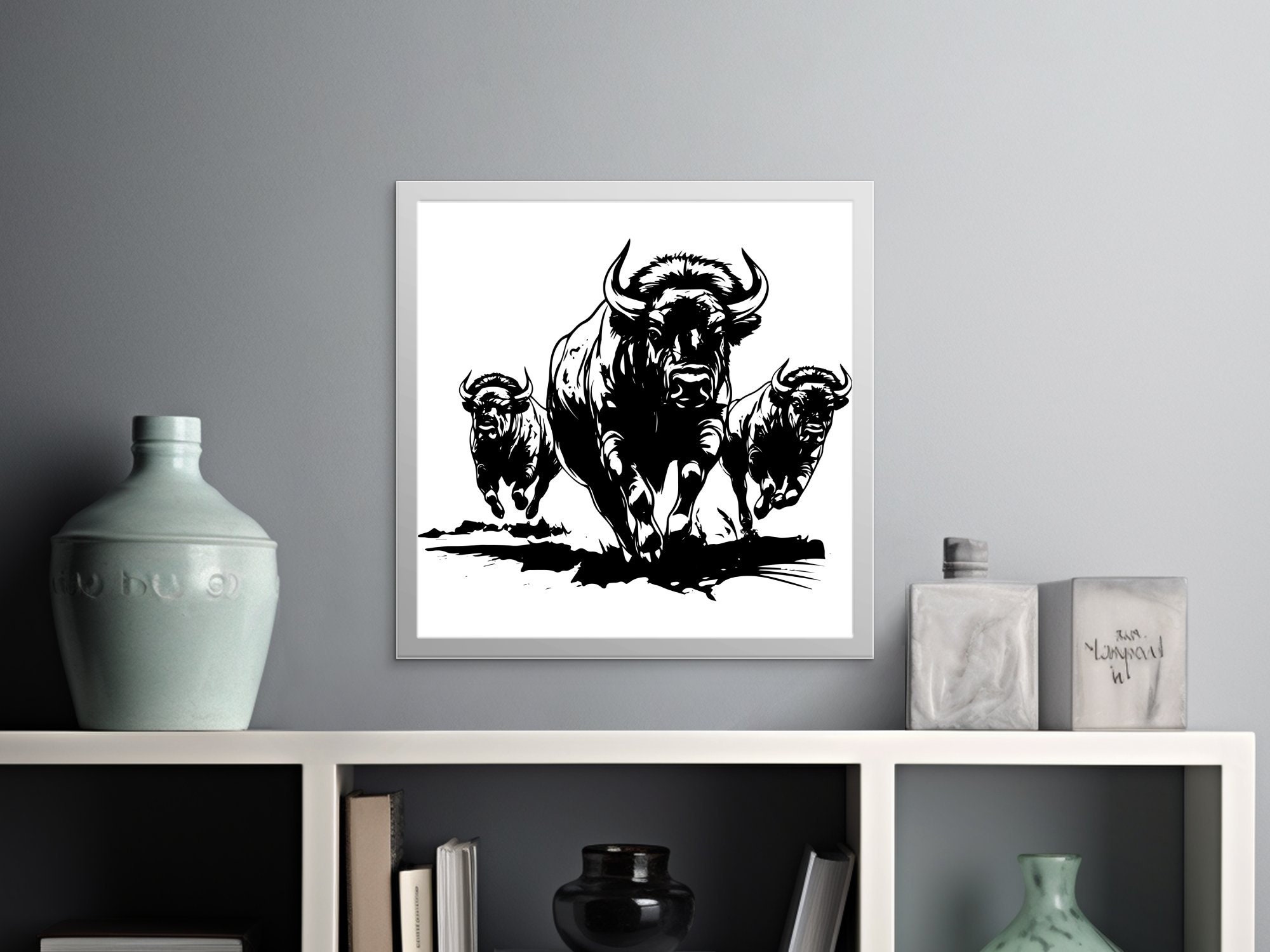 AMERICAN BISON CHARGE Svg, Buffalo Gallop Svg Files for Cricut, Bison ...