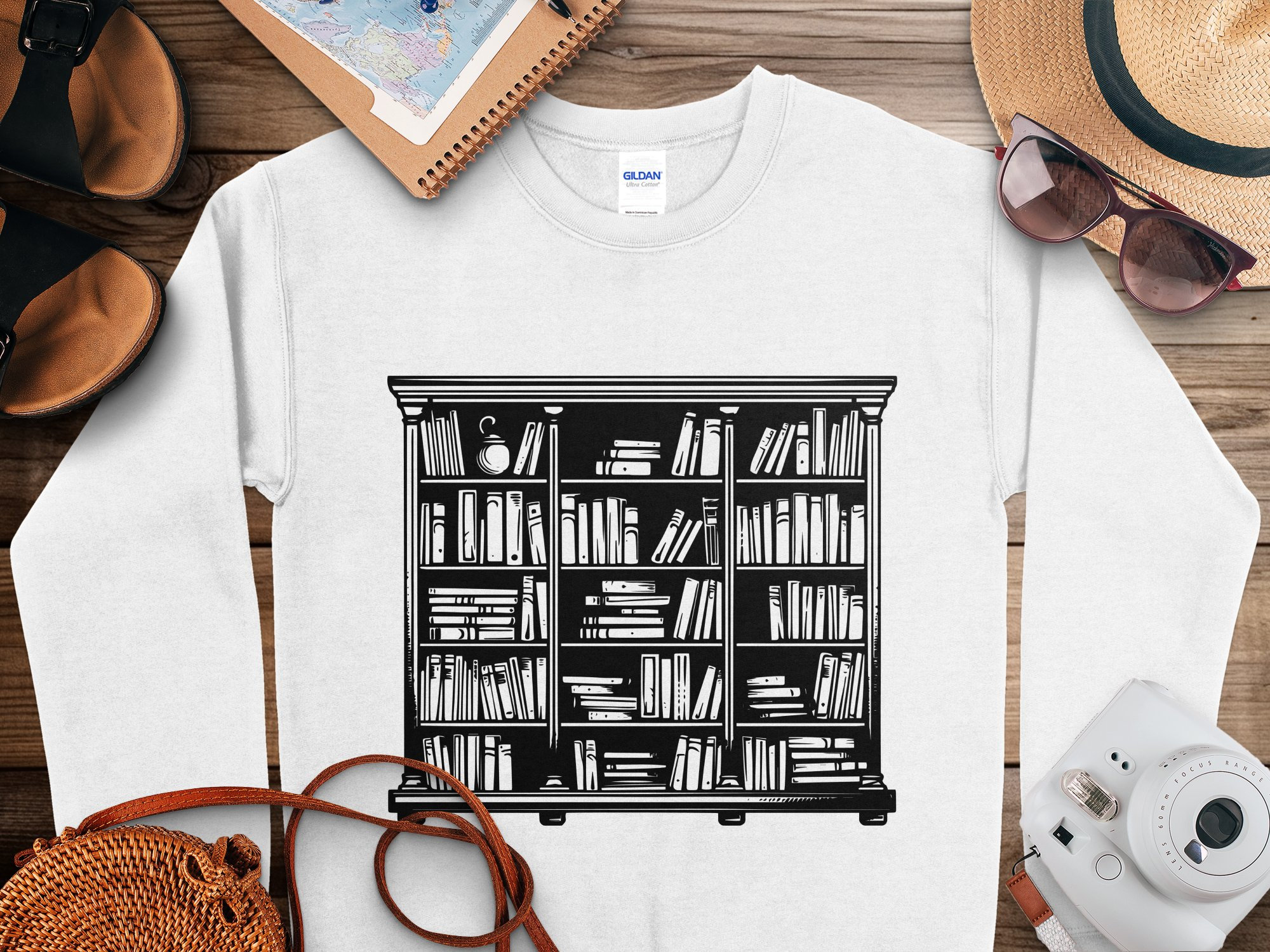 LIBRARY BOOKSHELF SVG, Library Bookcase Svg Files for Cricut, Wooden ...