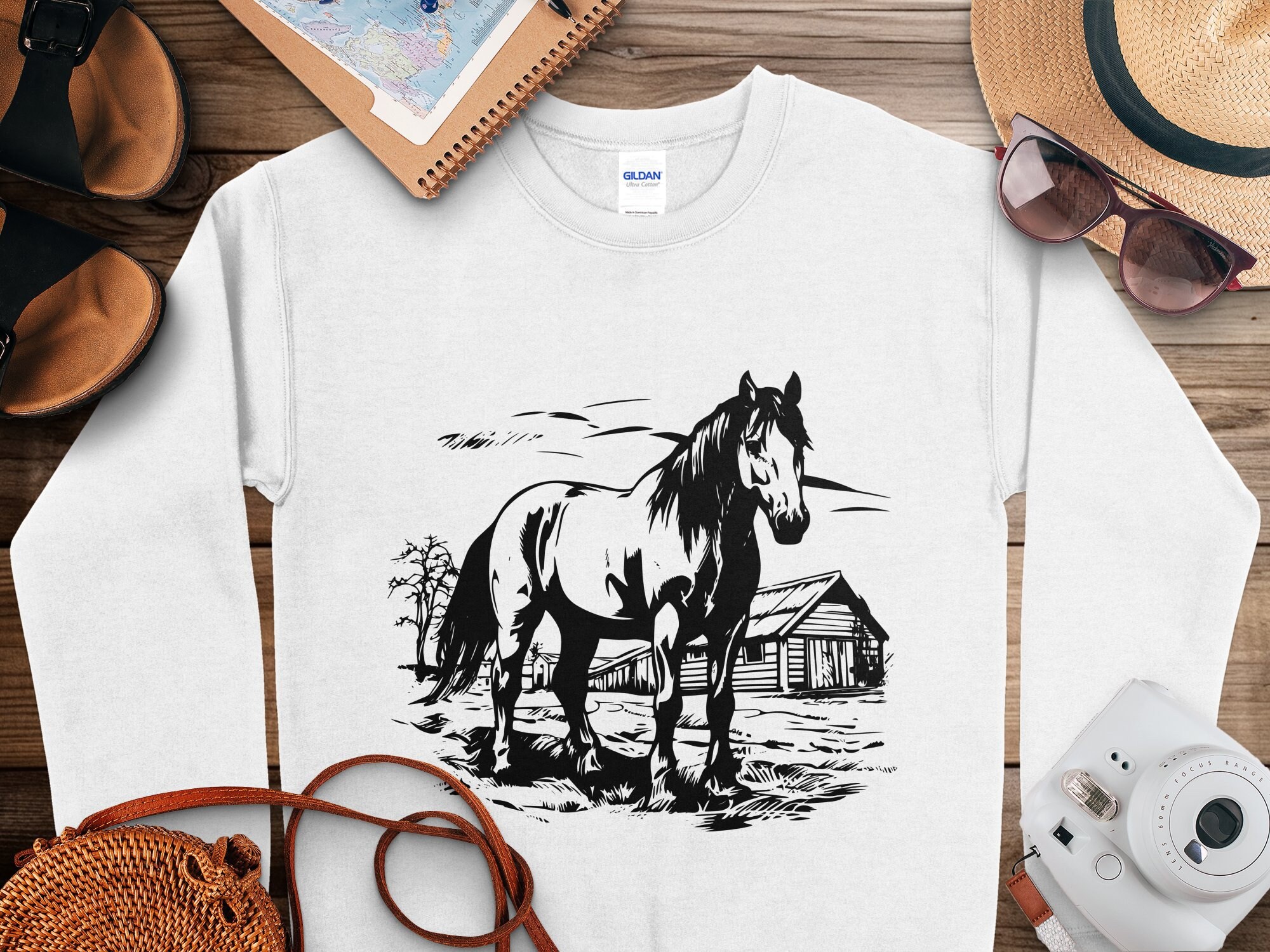 RUSTIC BARN Draft HORSE Svg, Farm Draft Horse Svg Files for Cricut ...
