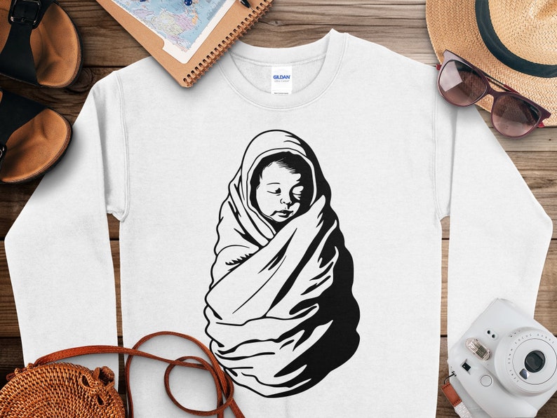 SWADDLED WRAPPED BABY Svg, Swaddled Infant Svg Files for Cricut ...