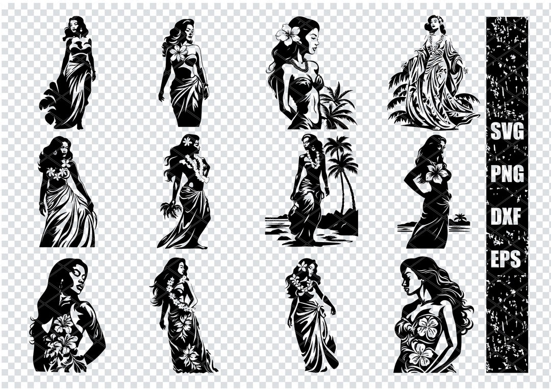 HAWAIIAN POLYNESIAN WOMAN Svg, Native Hawaiian Woman Svg Files for ...