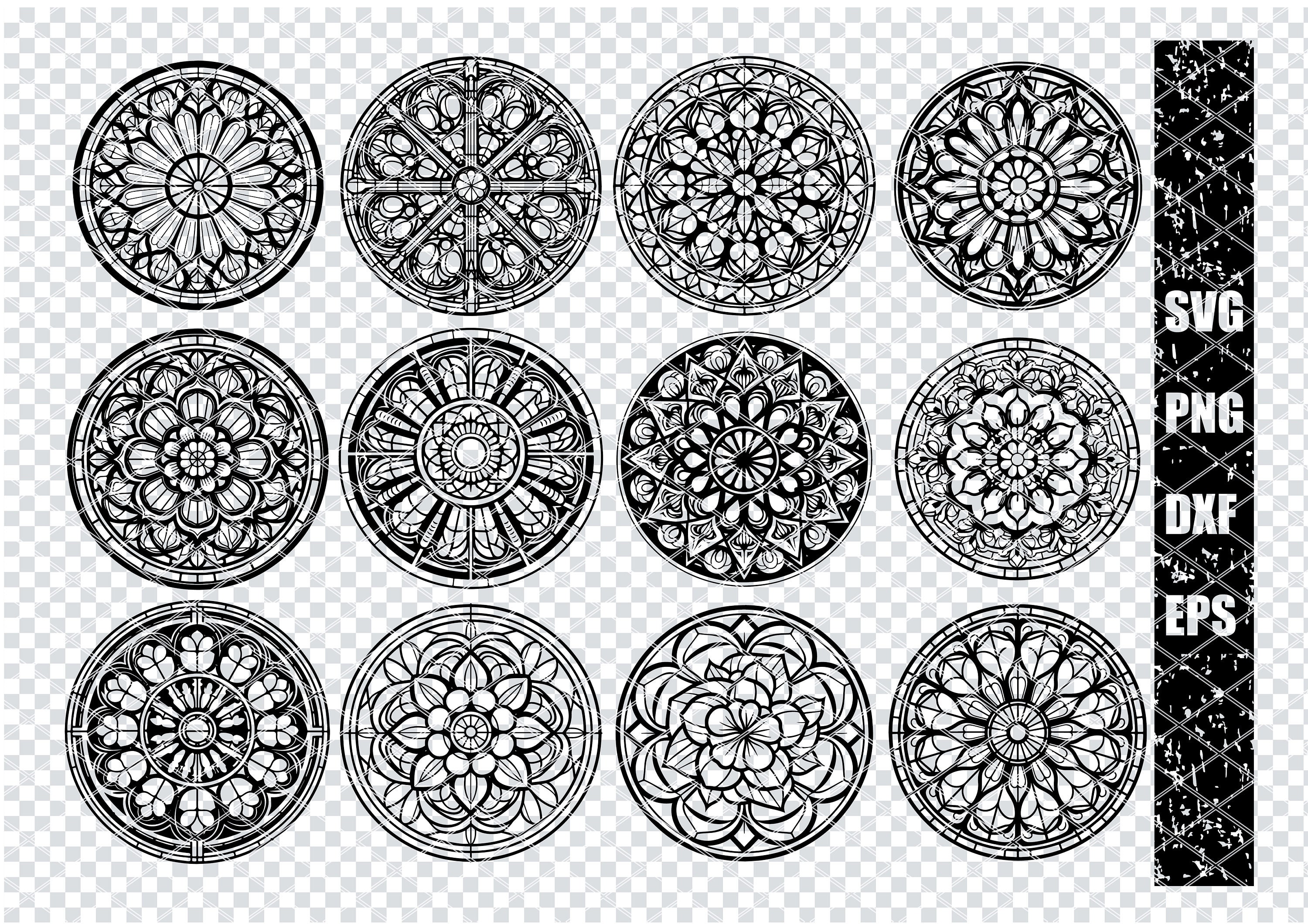 GOTHIC ROSE WINDOW Svg, Round Rose Window Svg Files for Cricut ...