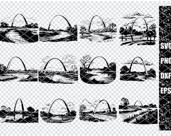 GATEWAY ARCH NATIONAL Park Svg, Laser Cut Files, Gateway Arch Park Svg ...